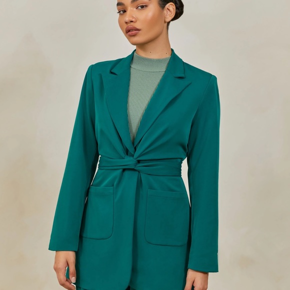Veiled | Jackets & Coats | Veiled Collection Tiefront Blazer Teal ...